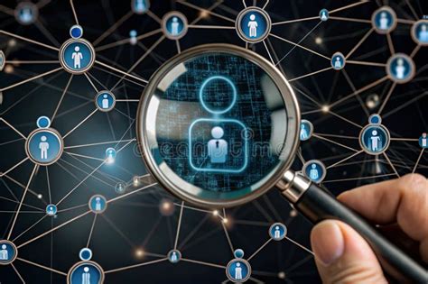 Digital Identity Analysis With Magnifying Glass Generative Ai Stock Illustration Illustration