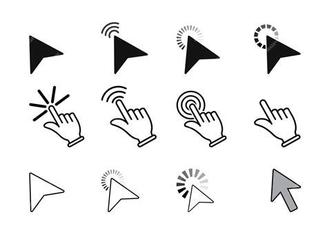 Premium Vector Arrows Or Hand Cursors Icon Tools Mouse Pointer Icon Set Arrow Cursor Vector