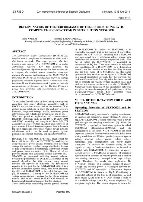Pdf Determination Of The Performance Of The Distribution Static