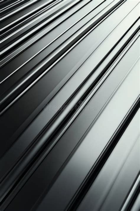 Shiny Metal Surface With Elegant Grooves Reflecting Light In Modern Industrial Design Stock