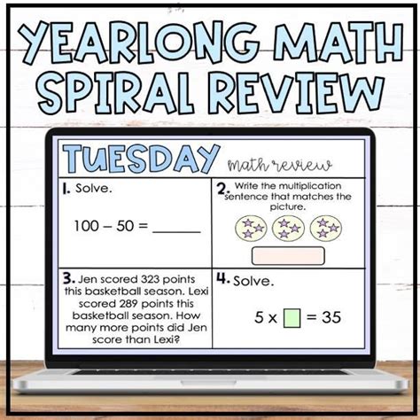 Yearlong Third Grade Math Spiral Review Third Grade Math Morning Work