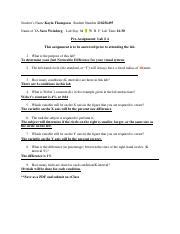 Lab 4 Pre Lab Assignment Pdf Babe S Name Kayla Thompson Babe Number 218256495 Name Of TA