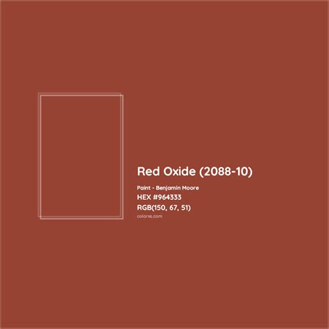 Benjamin Moore Red Oxide 2088 10 Paint Color Codes Similar Paints