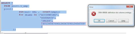 Oracle Database قاعدة بيانات Base De Données Oracle Pivot Function And Ora 00918