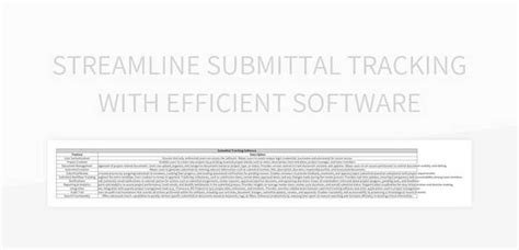 Improve Submittal Tracking Efficiency With Streamlined Software Excel Template Free Download