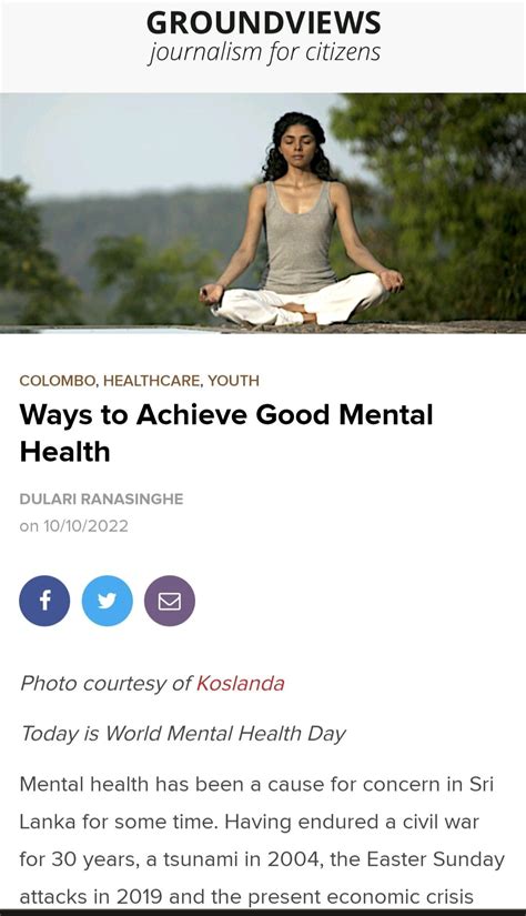 Dulari Ranasinghe On Linkedin Worldmentalhealthday