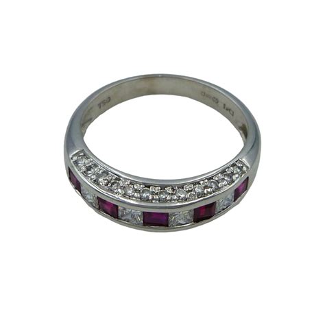 Ct White Gold Ruby And Diamond Eternity Ring James Hadley Jewellery