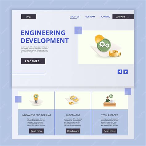 Premium Vector Engineering Development Flat Landing Page Website Template