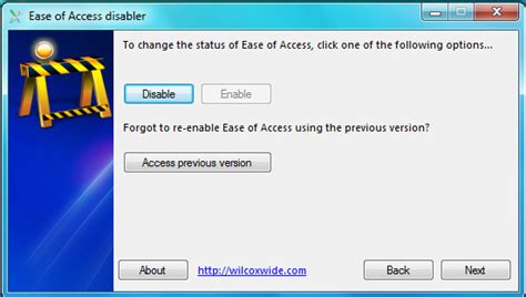 Disable Ease Of Access Button In Windows Logon Screen