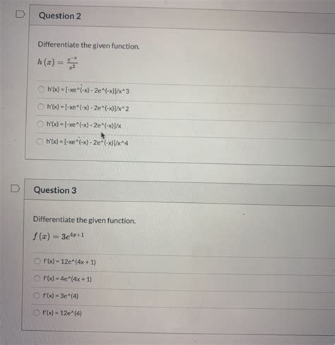 solved question 2 differentiate the given function h x