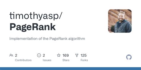 Github Timothyasp Pagerank Implementation Of The Pagerank Algorithm