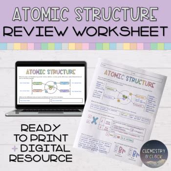 Atomic Structure Isotopes Ions Review Worksheet By Chemistry O Clock