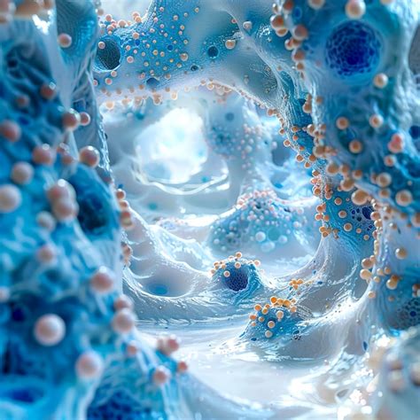Microscopic View Of Virus Particles In A Cellular Environment Created With Generative Ai