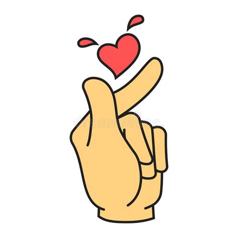 Symbole Coréen De Geste De Main De Coeur De Vecteur Illustration De