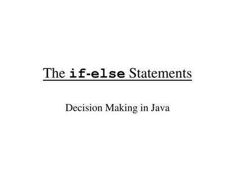 PPT The If Else Statements PowerPoint Presentation Free Download ID