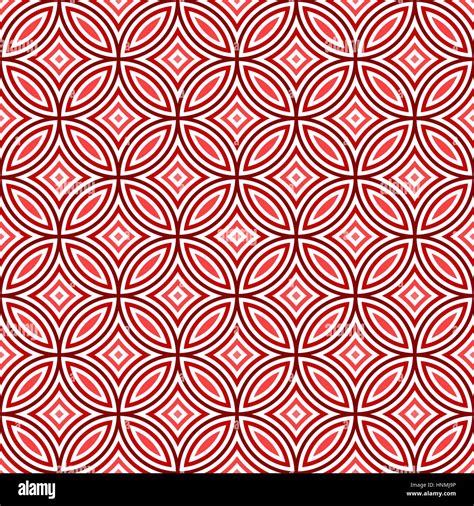 Traditional Japanese Pattern Of Overlapping Circles In Square Layout