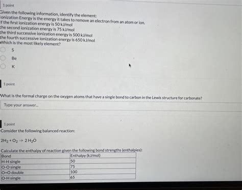 Solved False 1 Point The Polyatomic Ion Carbonate The Above