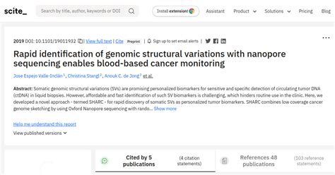 [citation Report] Rapid Identification Of Genomic Structural Variations With Nanopore Sequencing