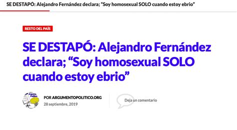 Alejandro Fern Ndez Dijo Que Es Gay Cuando Est Ebrio Homosensual