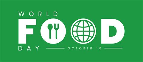 세계 음식의 날 기호 Typescript 포스터 아이콘 기호 벡터 서식 파일 World Food Day에 대한 스톡 벡터 아트