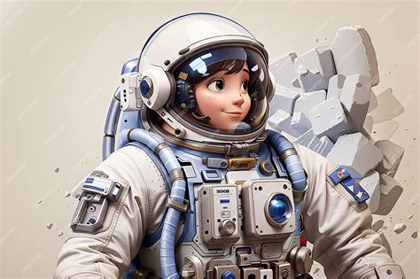 Premium Photo Astronaut In Spacesuit Hand Drawn Sketch Design Illustration