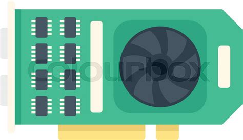 Motherboard Gpu Icon Flat Vector Computer Card Digital Mem Colourbox
