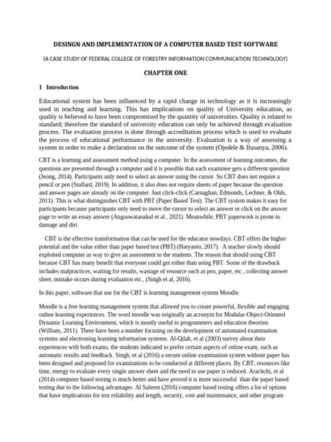 Desingn And Implementation Of A Computer Based Test Software Pdf
