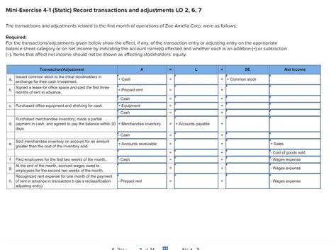 solved mini exercise 4 1 static record transactions and