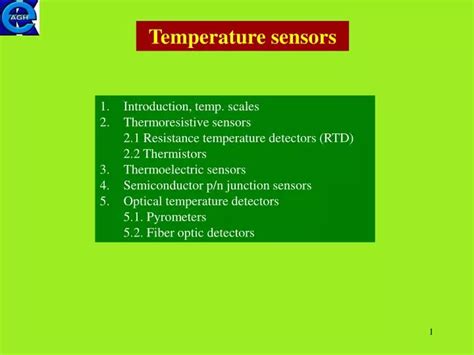 PPT Temperature Sensors PowerPoint Presentation Free Download ID