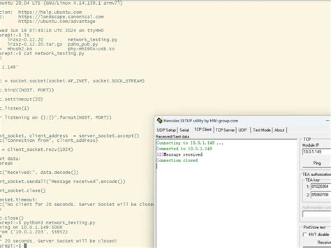 Building A Tcp Server In Python On The Mh1905 Evb