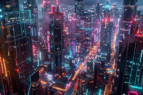 premium photo a futuristic metropolis governed by ai algorithms