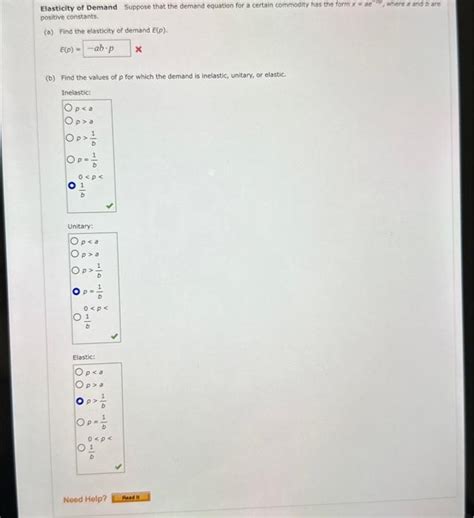 Solved Elasticity Of Demand Suppose That The Demand Equation