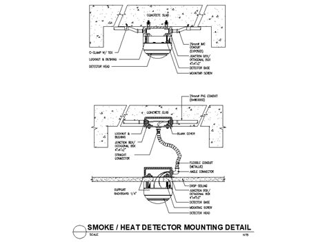 Smoke And Heat Detector Mounting Cad Drawing Dwg File Artofit