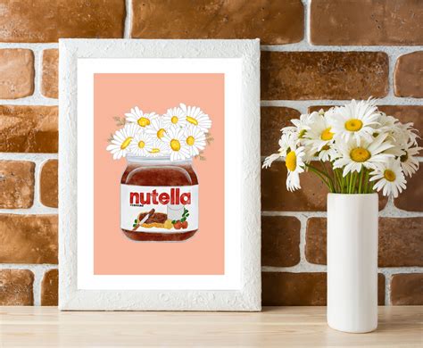 Nutella Jar Kitchen Poster Boho Watercolor Spread Jar With Etsy