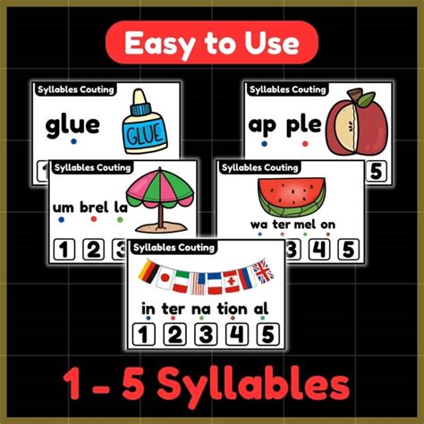 Syllable Counting Picture Cards Activities Phonological Awareness