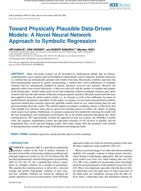 Pdf Toward Physically Plausible Data Driven Models A Novel Neural