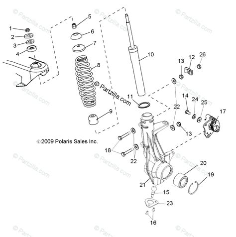 Polaris Side By Side 2011 Oem Parts Diagram For Suspension Front Strut