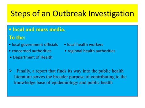 Outbreak Investigation Ppt PPTX