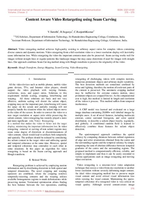 Pdf Content Aware Video Retargeting Using Seam Carving