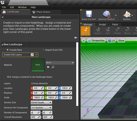 landscape edit layers unreal engine 4 27 documentation