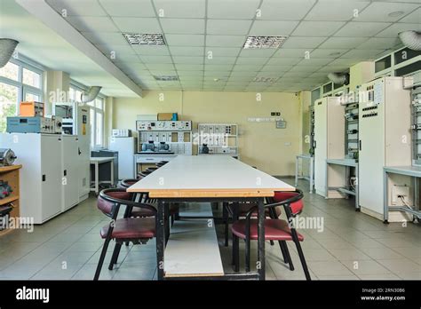empty classroom workshop empty class in a university with a group