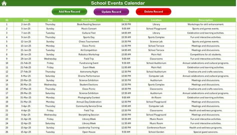 School Events Calendar In Excel Pk An Excel Expert