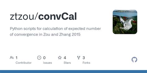 GitHub Ztzou ConvCal Python Scripts For Calculation Of Expected Number Of Convergence In Zou