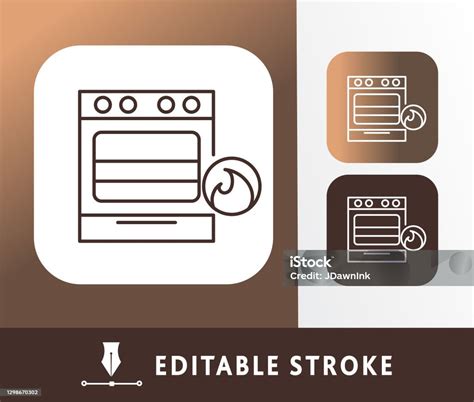 주방 및 조리 가스 범위 또는 오븐 얇은 라인 아이콘 편집 가능한 스트로크 가정용 장비에 대한 스톡 벡터 아트 및 기타 이미지 가정용 장비 그라데이션 단순함 Istock