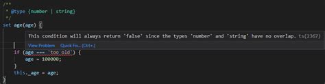 Solved How To Declare The Type Of A Setter In Javascriptvscode