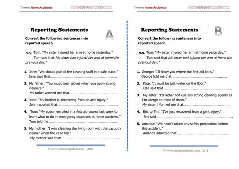 Reporting Statements Photocopiables