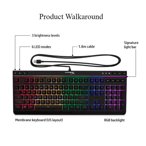 HyperX Alloy Core RGB Wired Membrane Gaming Keyboard USB Connection 4P4F5AA ABA Shopee
