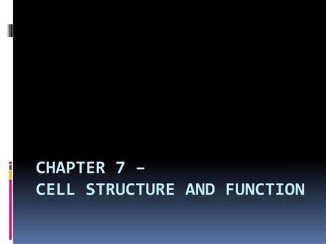 PPT Chapter 7 Cell Structure And Function PowerPoint Presentation ID 2132016