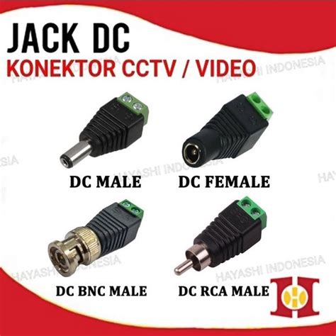 Jual Jack DC Female Male RCA BNC Connector CCTV Kamera Konektor Cewek Cowok Shopee Indonesia