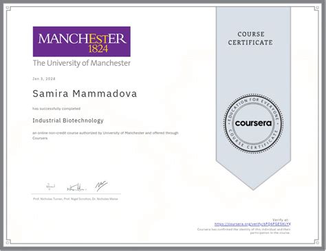 Samira Mammadova On Linkedin Coursera Biotechnology Uom
